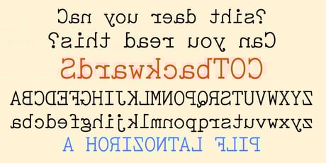 Backwards Font