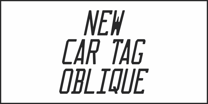 New Car Tag JNL Font | Webfont & Desktop | MyFonts