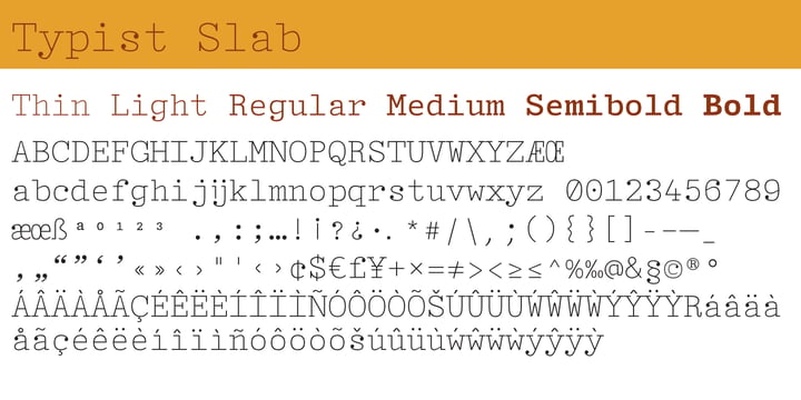 Typist Slab Mono Font | Webfont & Desktop | MyFonts