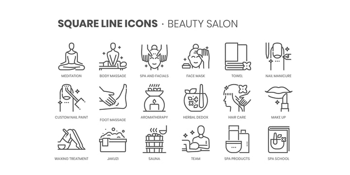 Square Line Icons Service Font | Webfont & Desktop | MyFonts