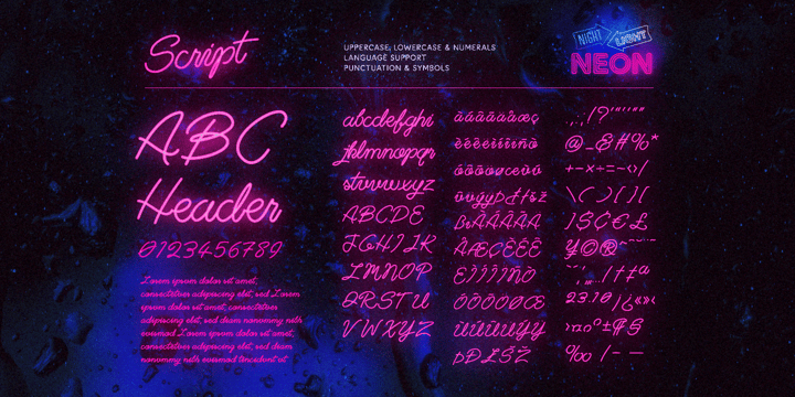 Night Light Neon Font | Webfont & Desktop | MyFonts