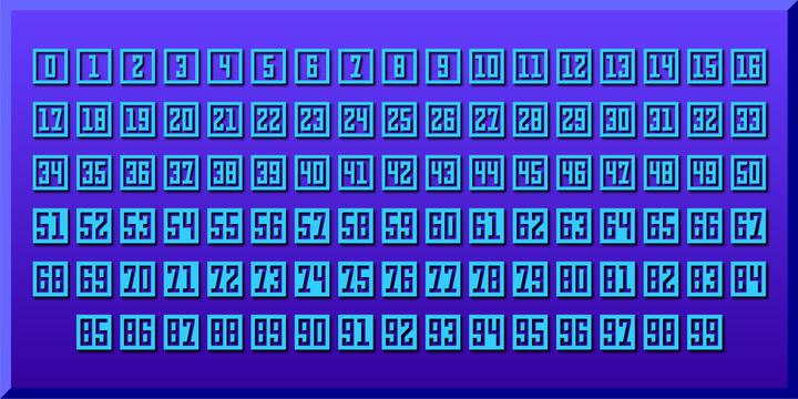 Numbers 0-99 Style Three Font | Webfont & Desktop | MyFonts